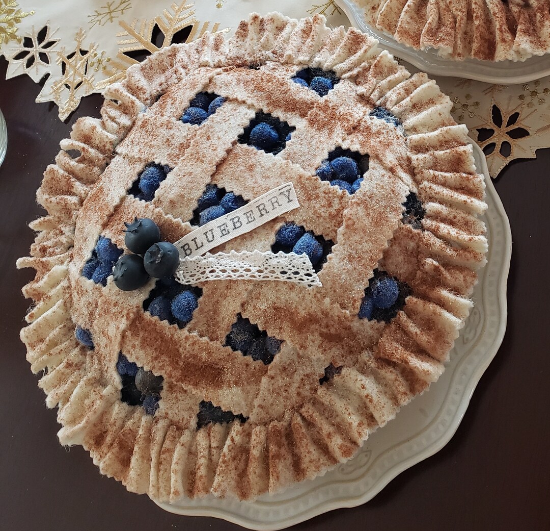 Fake Blueberry Pie, Faux Blueberry Pie, Faux Pie, Primitive Pie, Fake ...