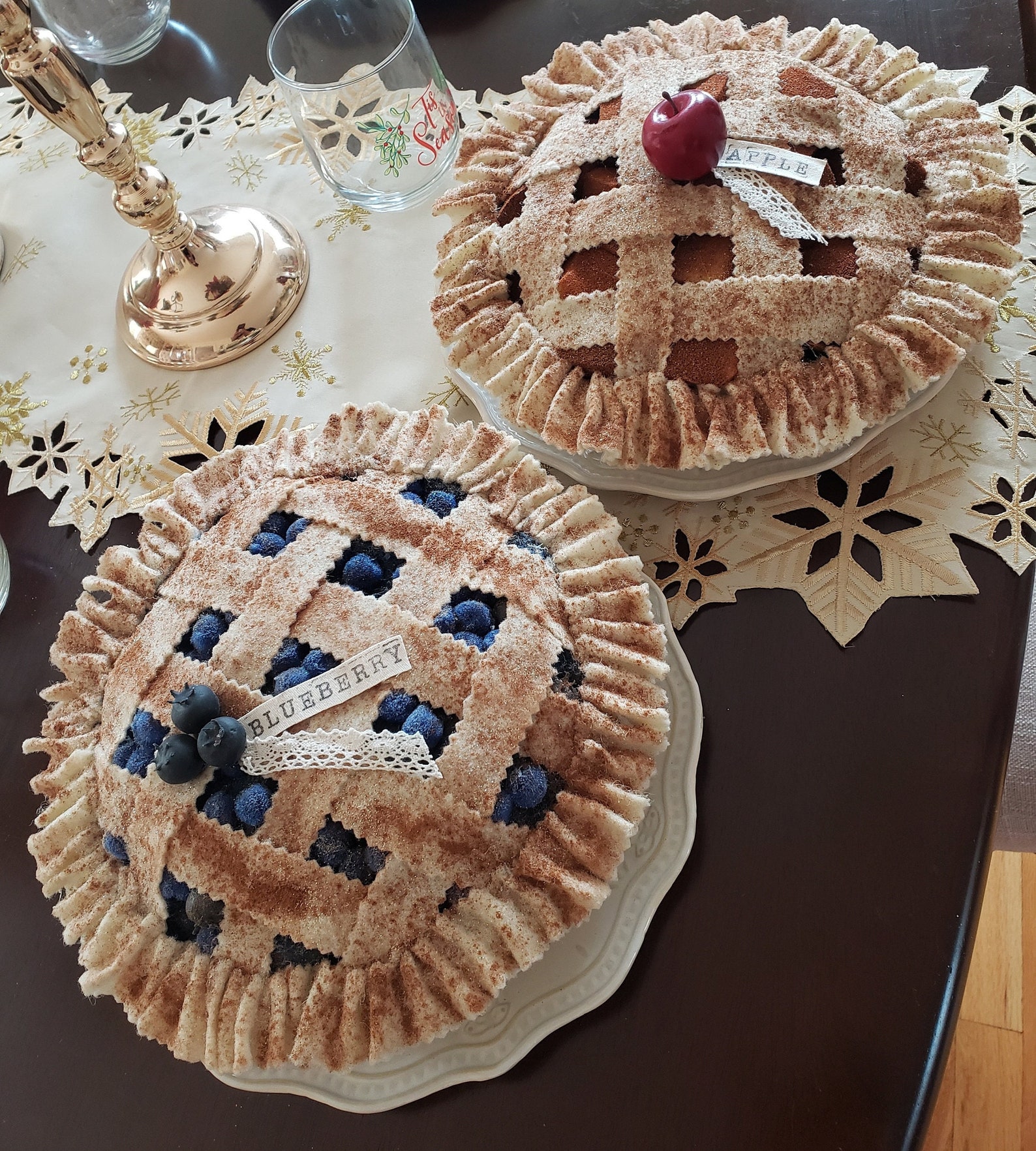 Fake Blueberry Pie, Faux Blueberry Pie, Faux Pie, Primitive Pie, Fake ...
