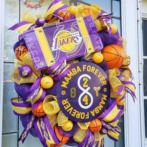 LA LAKERS WREATH, Kobe Bryant Wreath, Lakers Decor, Lakers Wreath ...
