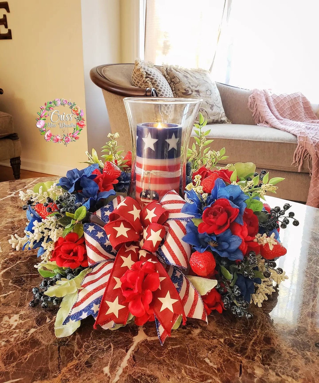 Patriotic Centerpiece, USA 4th of July Centerpiece, July 4th ...