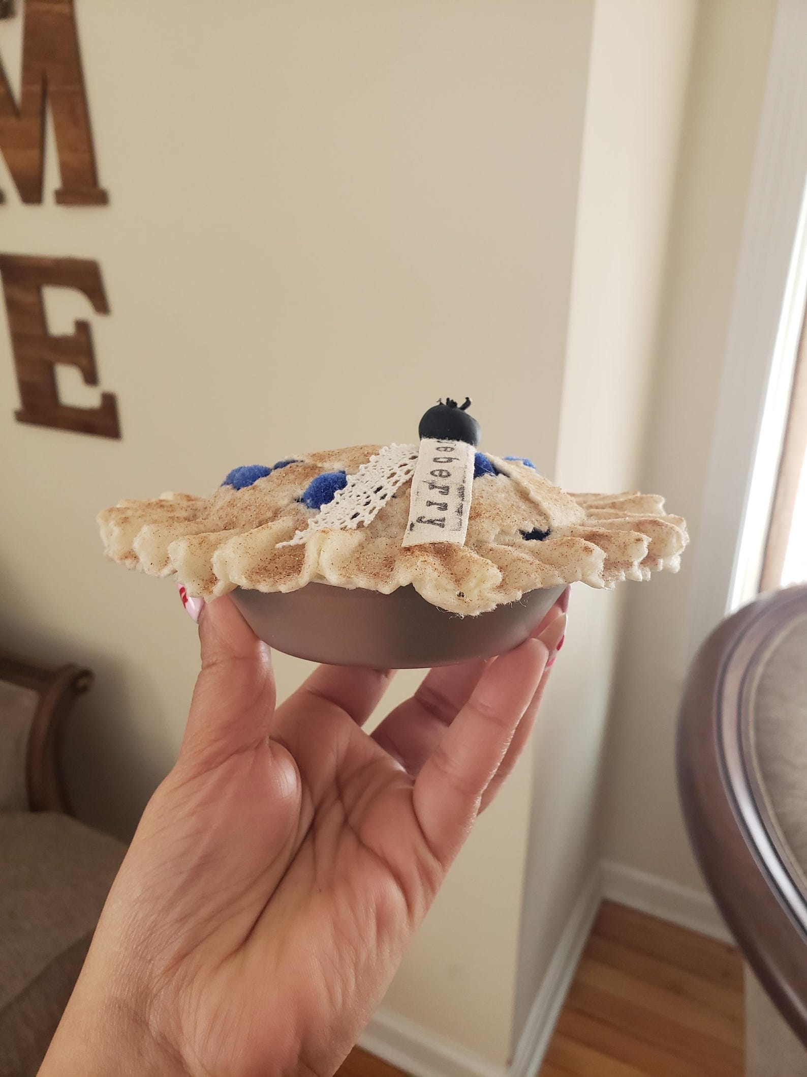 Fake Blueberry Pie, Faux Blueberry Pie, Faux Pie, Primitive Pie, Fake ...
