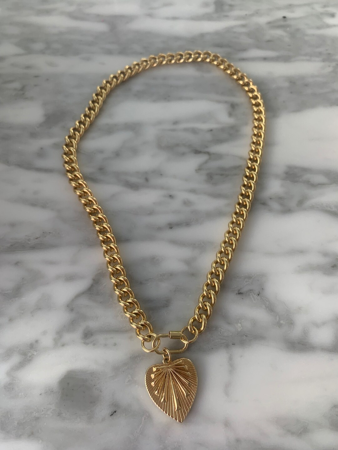 Necklace,gold Heart,sacred Heart,big Gold Heart,heart Charm,pendant ...