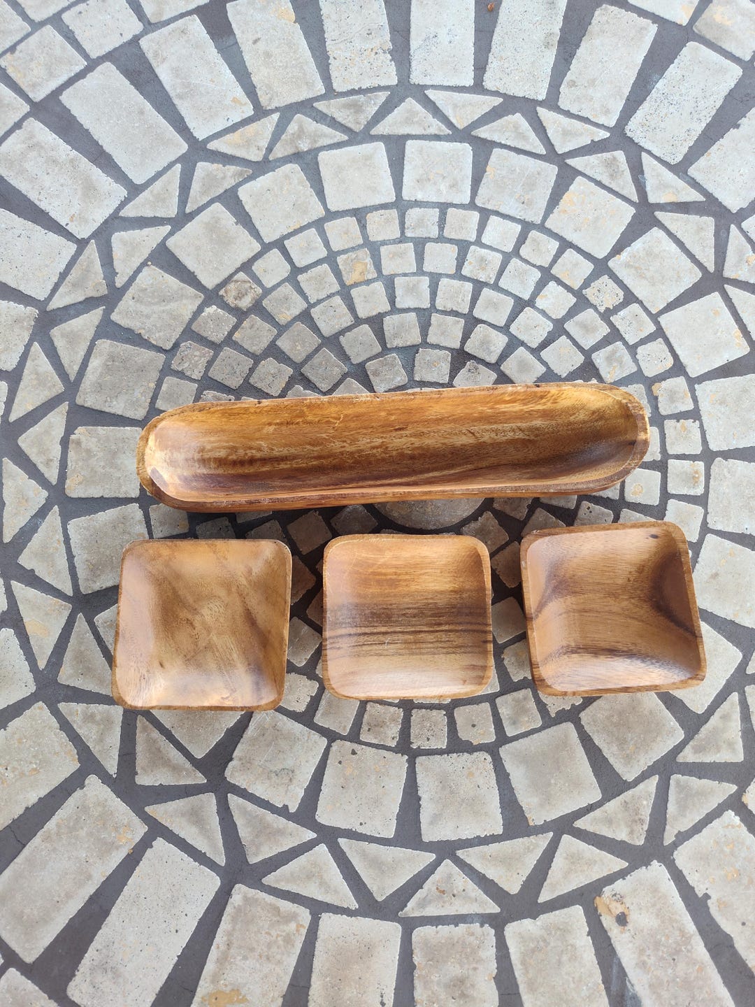Beekman Home Wooden Serving Trays Set of 4 Mid Century Modern Old World ...
