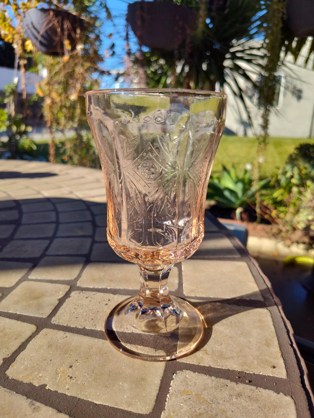 Vintage Indiana Glass Pink Madrid Recollection 6 1/2 Water Goblet - Etsy