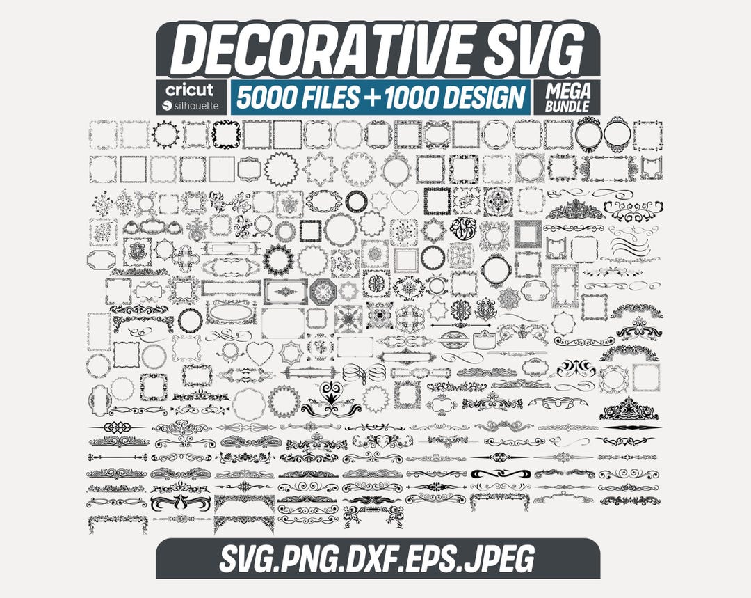 Decorative Elements SVG Bundle – Dividers Bundle Svg, 5000+ Files ...