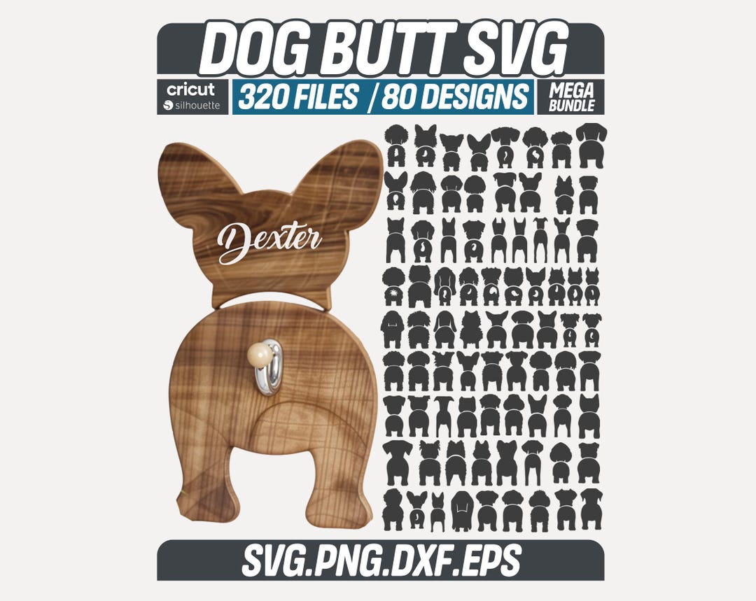 Dog Butt SVG Bundle | Dog Silhouette Svg | Dog Leash Holder Svg | Dog ...