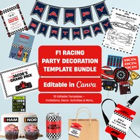 Formula 1 First Birthday Party Welcome Sign- Theme Editable, Race Car ...