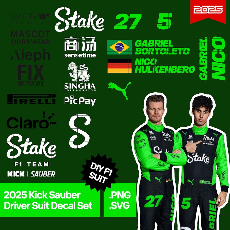 F1 Suit Stickers - Etsy Canada