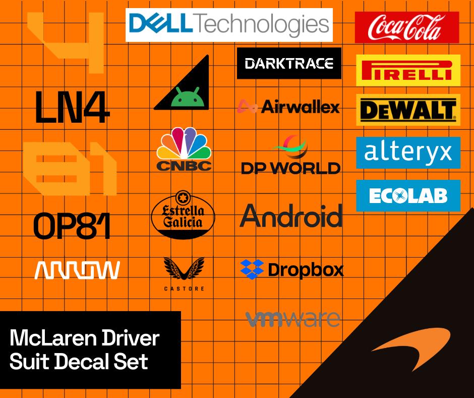 Mclaren 2024 Formula 1 Logo Decals for Mclaren Racer Suit SVG and Pngs ...