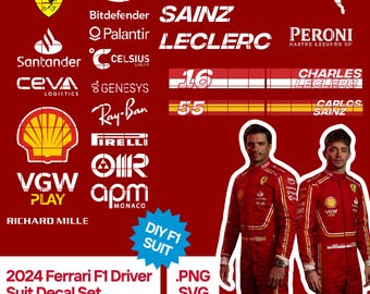 Ferrari 2025 Formula 1 Sponsor Logo Decals for Ferarri Racer Suit - SVG ...