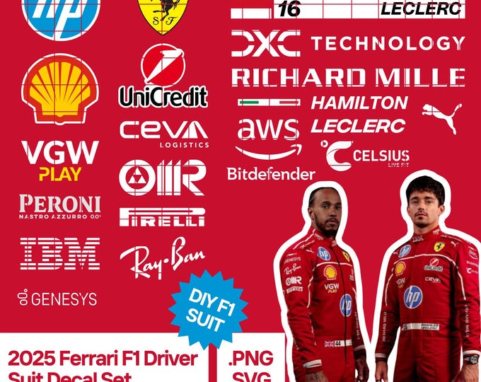 2025 Ferrari F1 Formula 1 - Partner Sponsor Vector Logos - High-quality ...