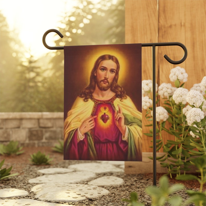 Sacred Heart of Jesus Flag - Etsy