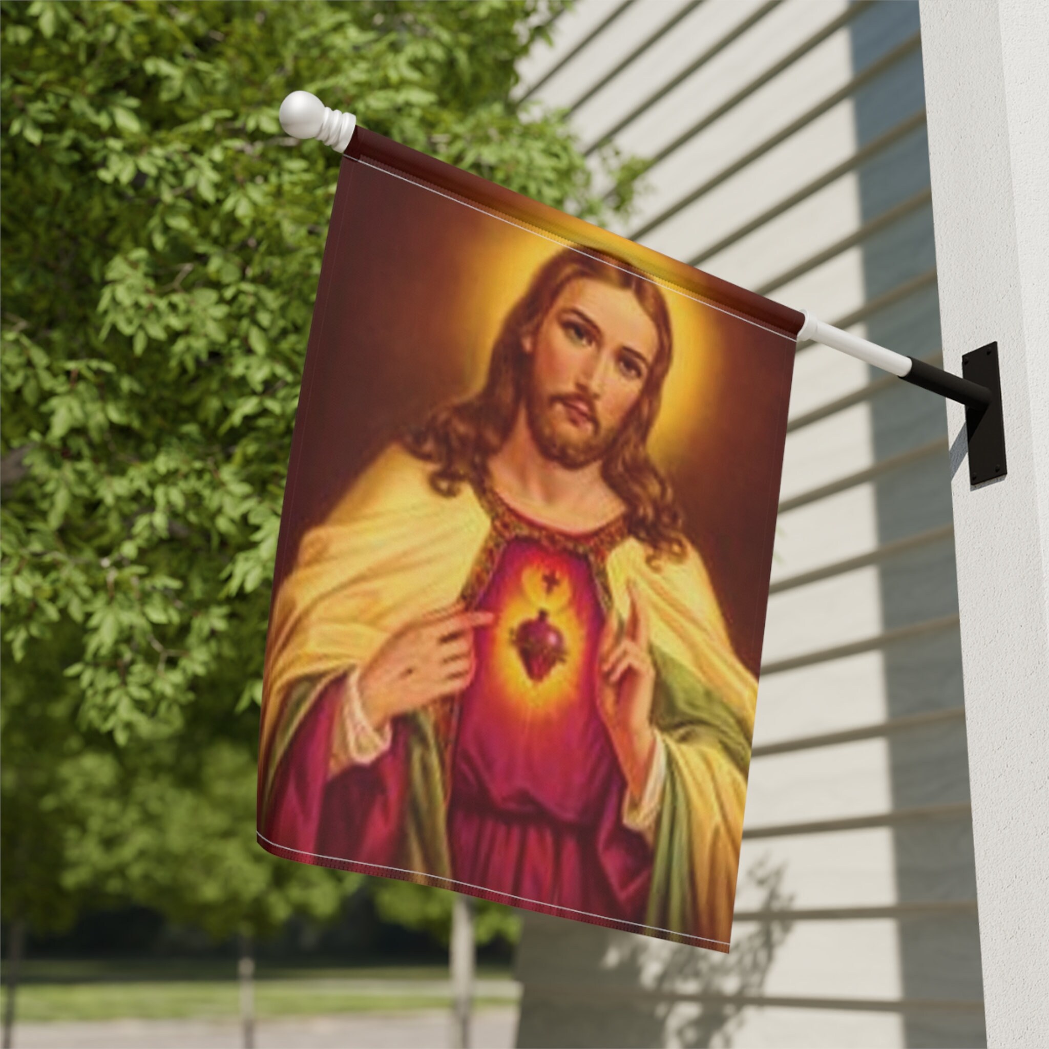 Sacred Heart of Jesus Flag - Etsy