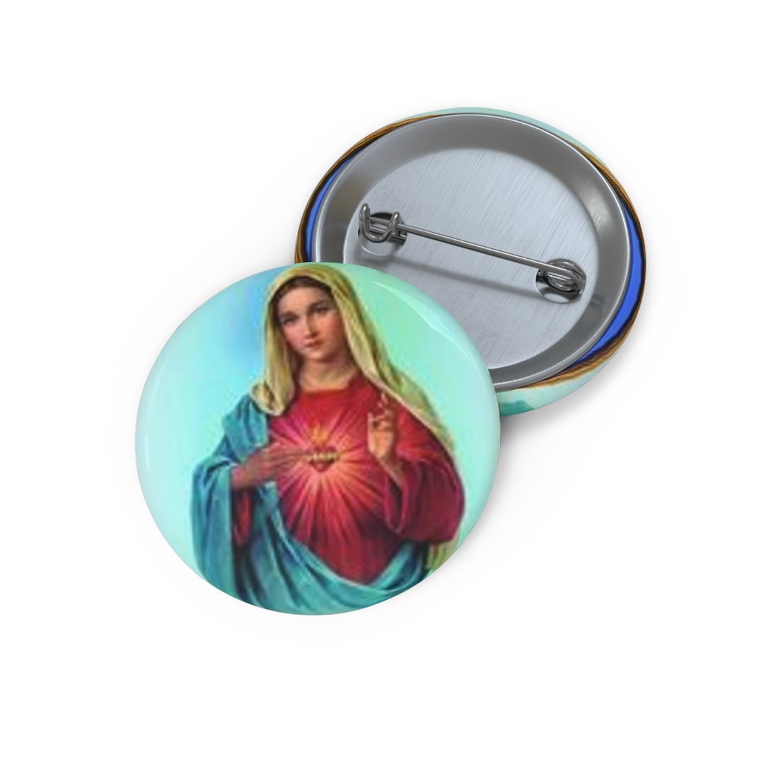 Sacred Heart of Mary Pin Buttons - Etsy