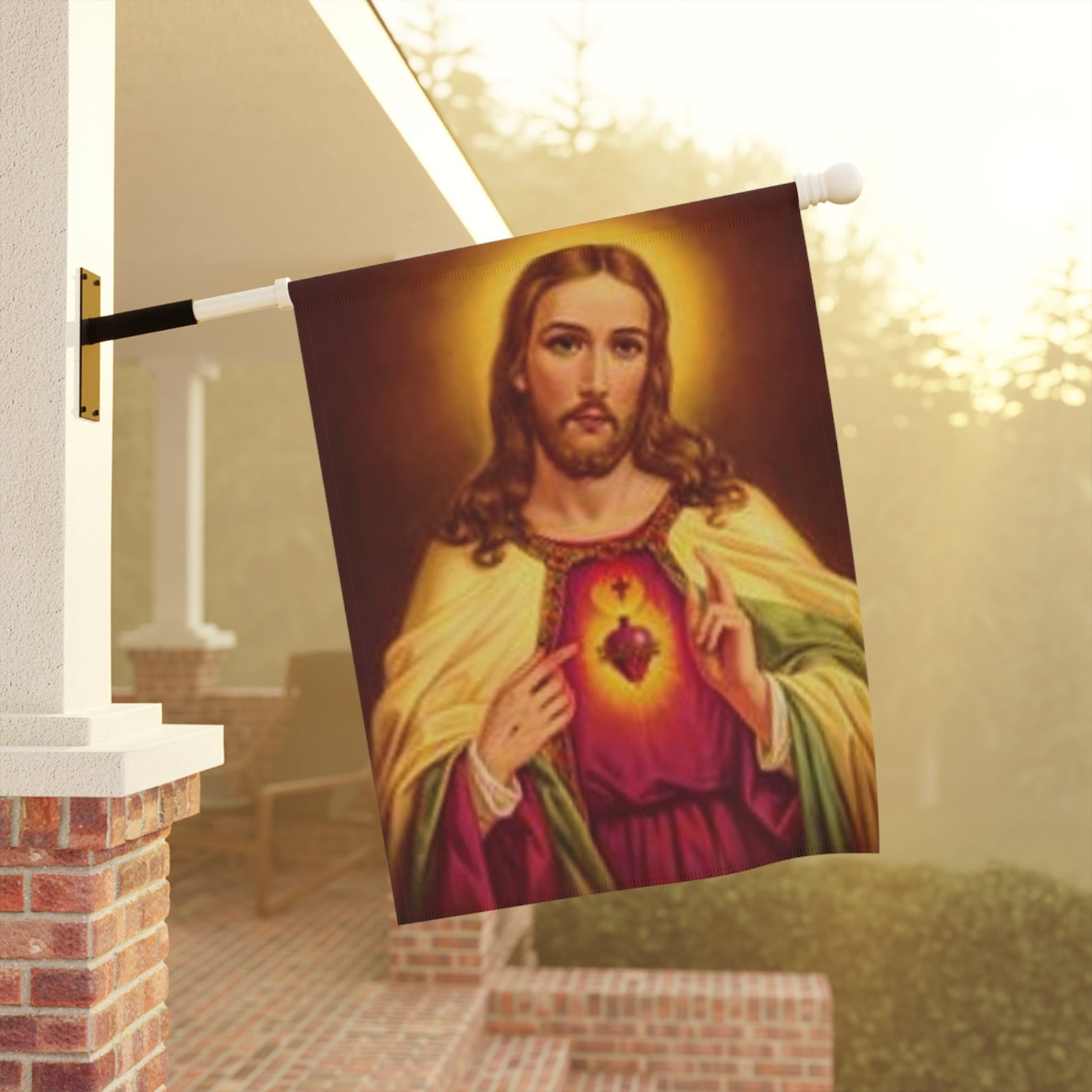 Sacred Heart of Jesus Flag - Etsy