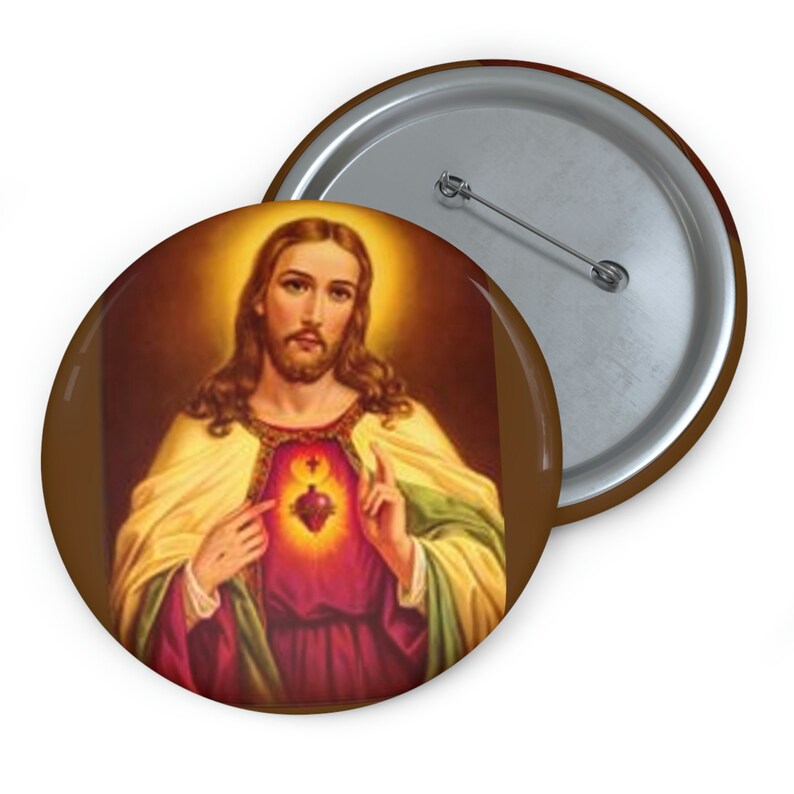 Sacred Heart of Jesus Pin Buttons - Etsy