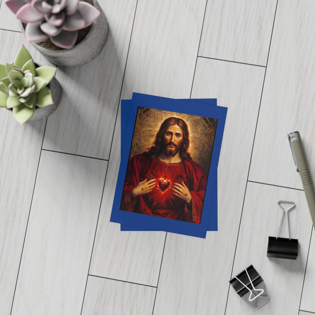 Sacred Heart Postcard Set: Catholic Stationery With Envelopes - Etsy