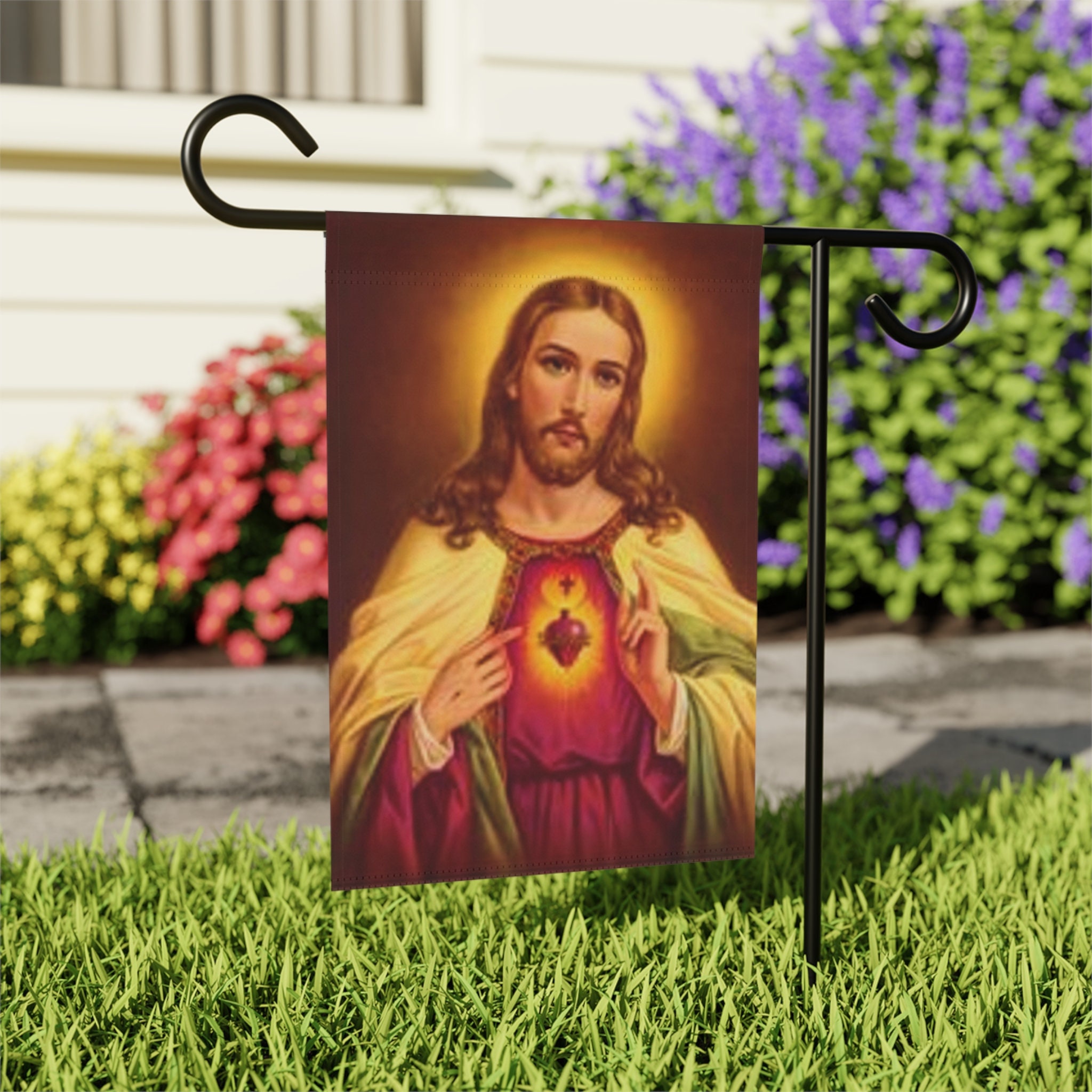 Sacred Heart of Jesus Flag - Etsy