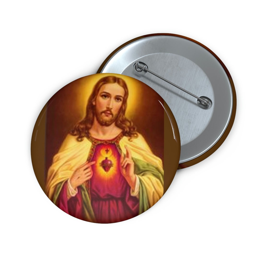 Sacred Heart of Jesus Pin Buttons - Etsy