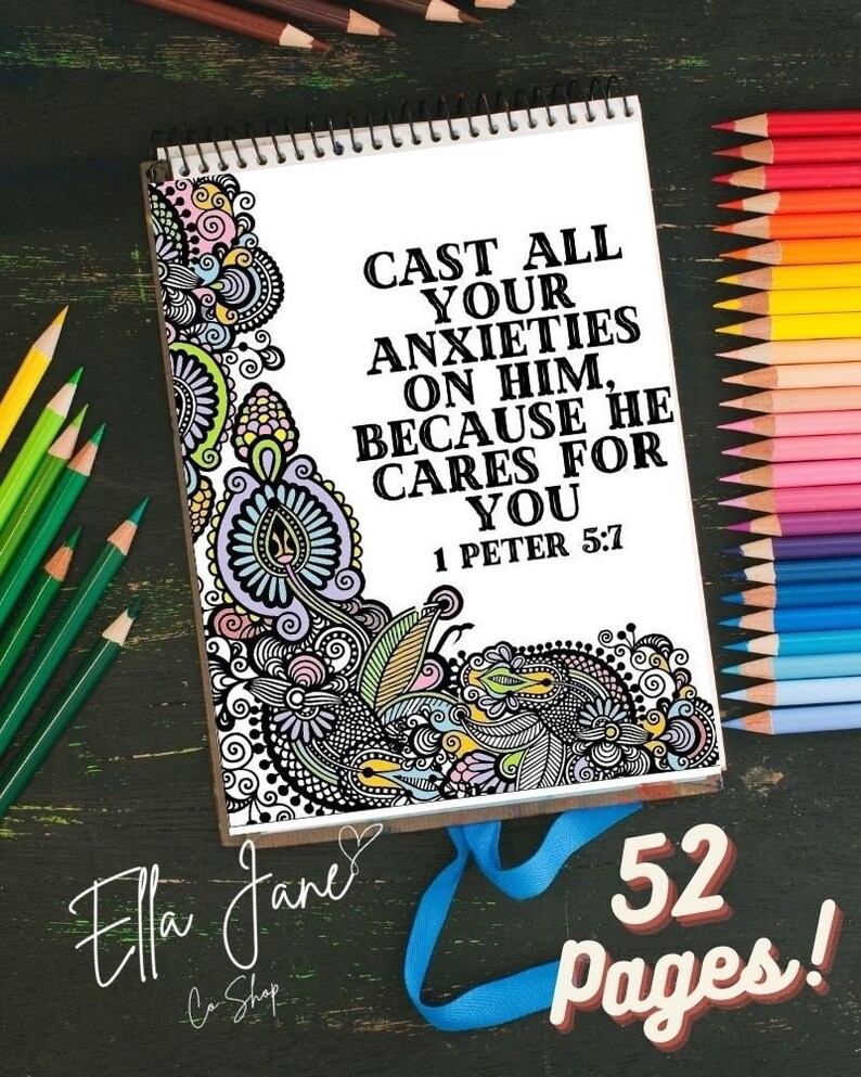 52 Bible Verse Coloring Pages Printable Bundle - DIGITAL DOWNLOAD - Etsy