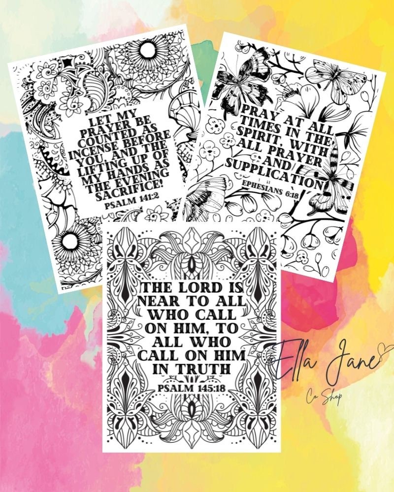 52 Bible Verse Coloring Pages Printable Bundle - DIGITAL DOWNLOAD - Etsy