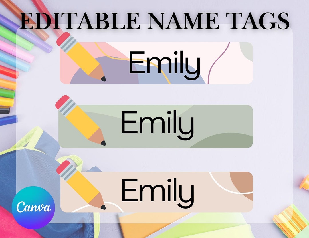 Editable Name Tag Template - Back to School - Printable Classroom Name ...