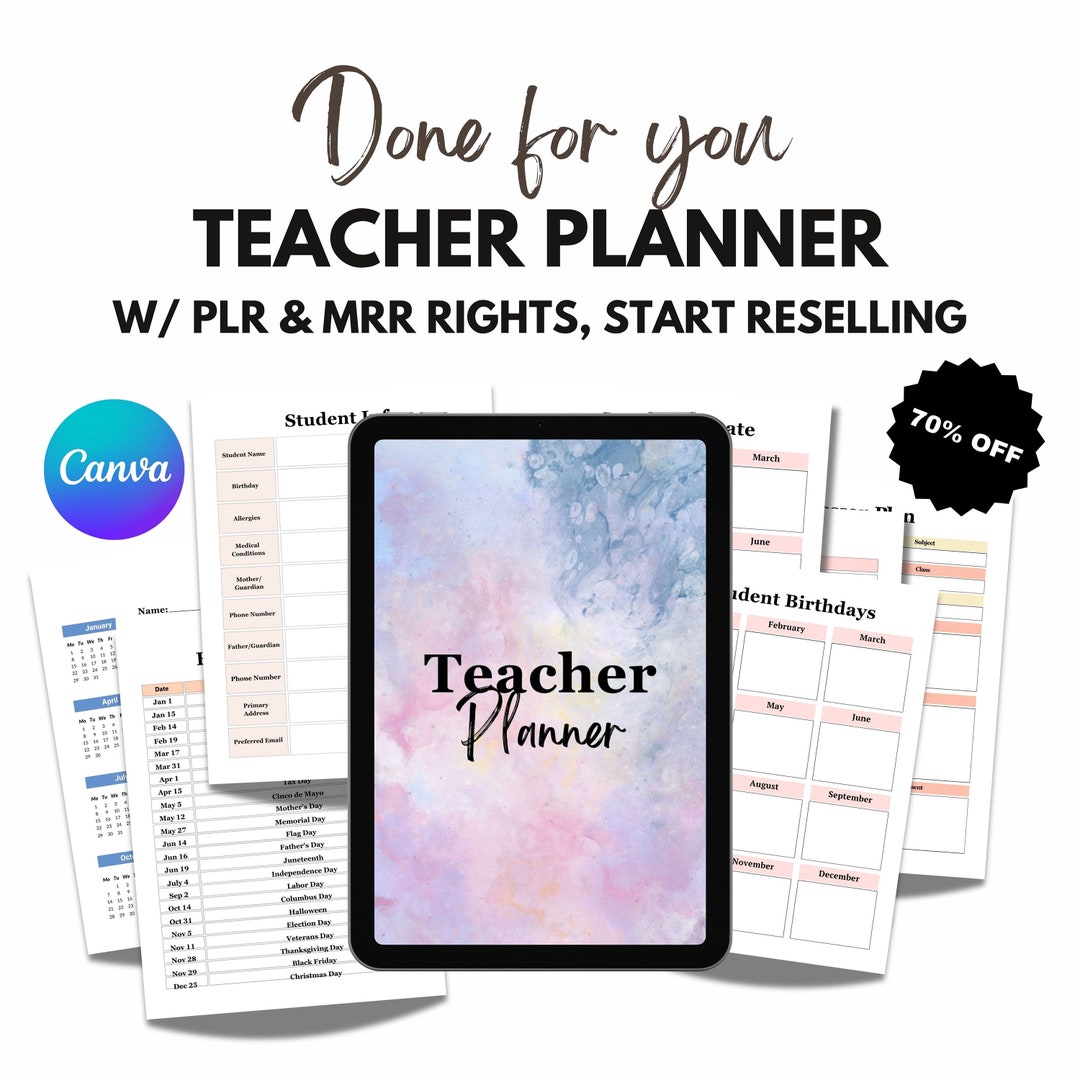 Teacher Planner 2024 and 2025 Printable Planner, Lesson Plan ...