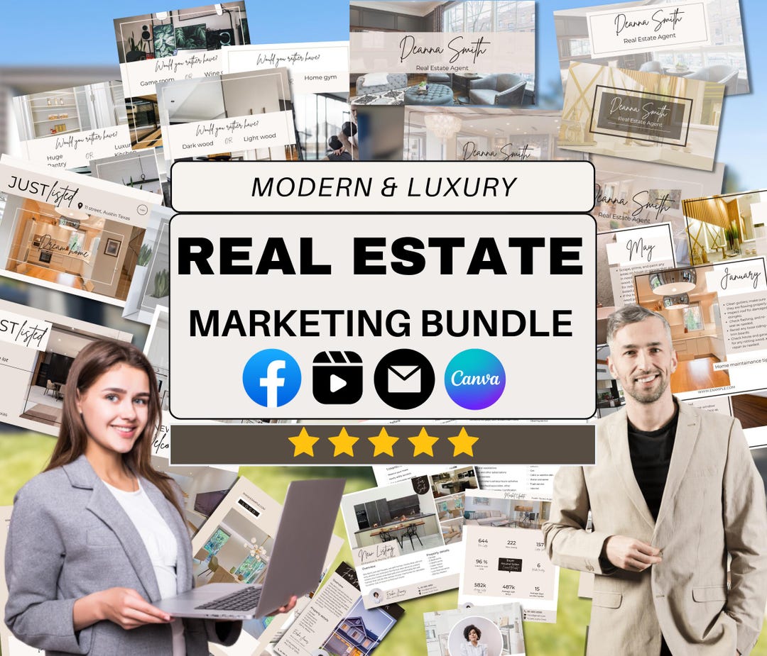 PLR Real Estate Templates, Real Estate Social Media Instagram Bundle ...