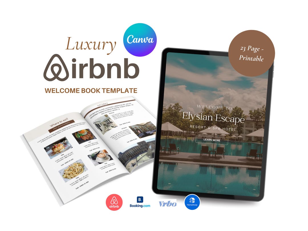 Airbnb Welcome Book Template, Vacation Rental Welcome Book, VRBO Welcome Book, Editable Airbnb ...