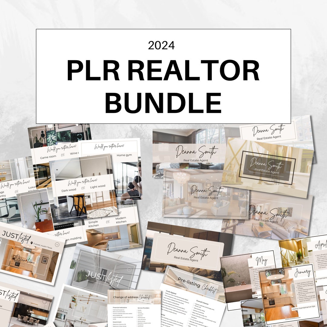 Real Estate PLR Bundle, Real Estate Templates Canva, Social Media ...
