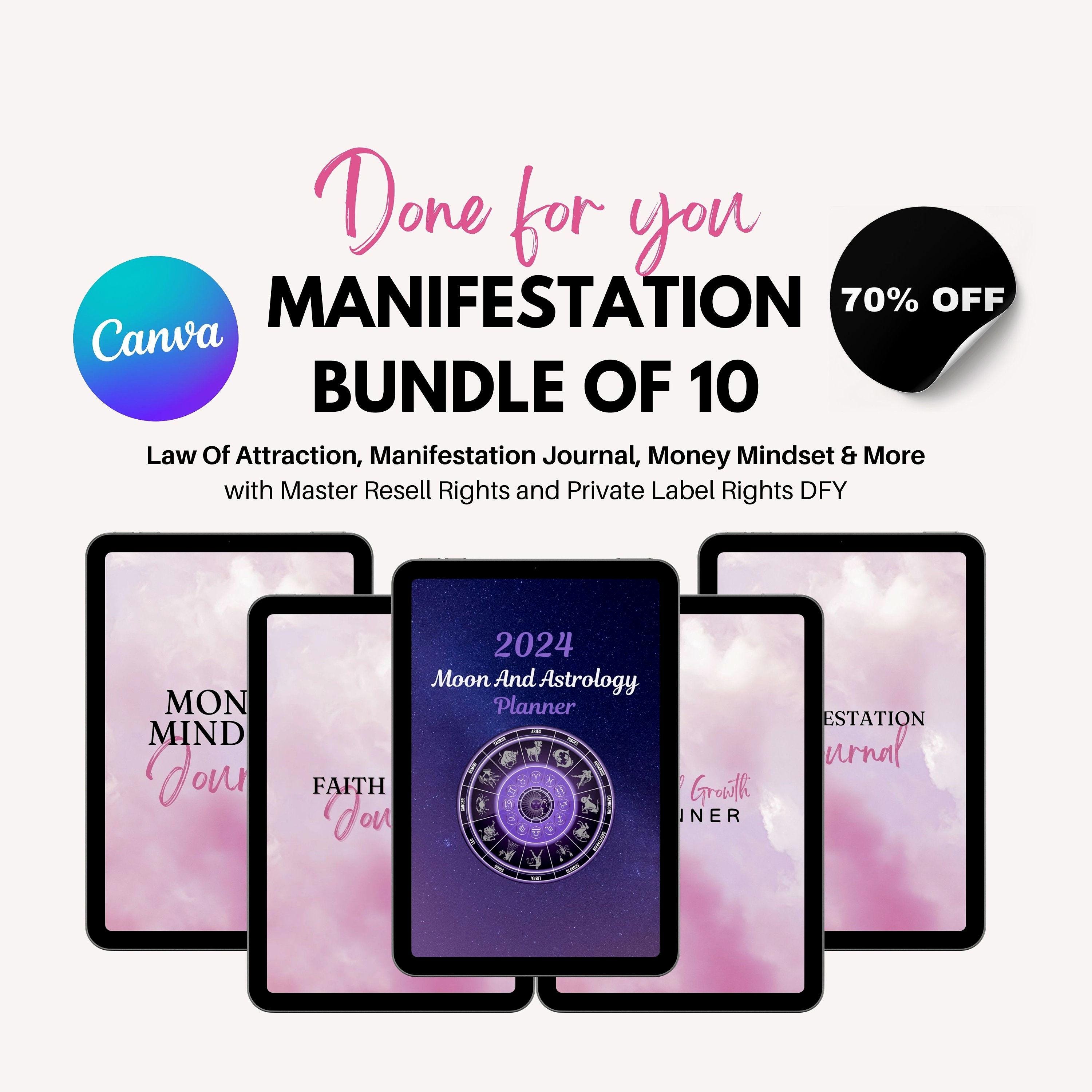 PLR Manifestation Bundle Done for You, Law of Attraction, Positive Affirmations, Visualization ...