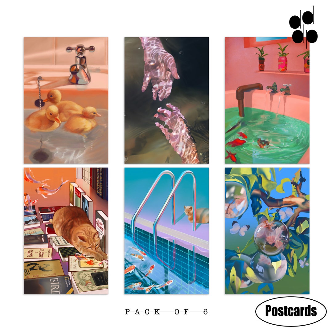 Pack of 6 Colorful Postcards, Postcard Set of 6, Postcards Pack of 6, 6 ...