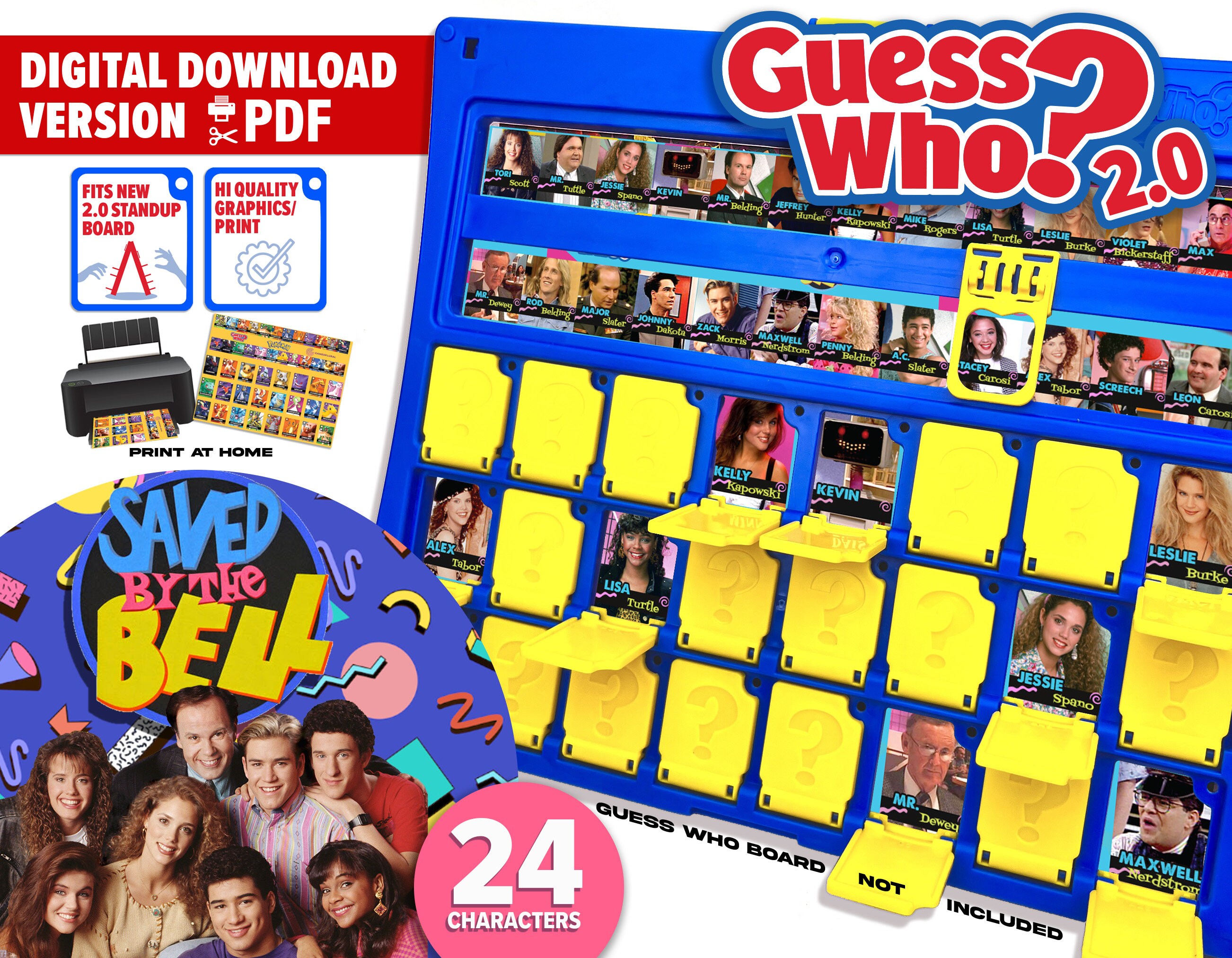 Guess Who Game Character Sheets