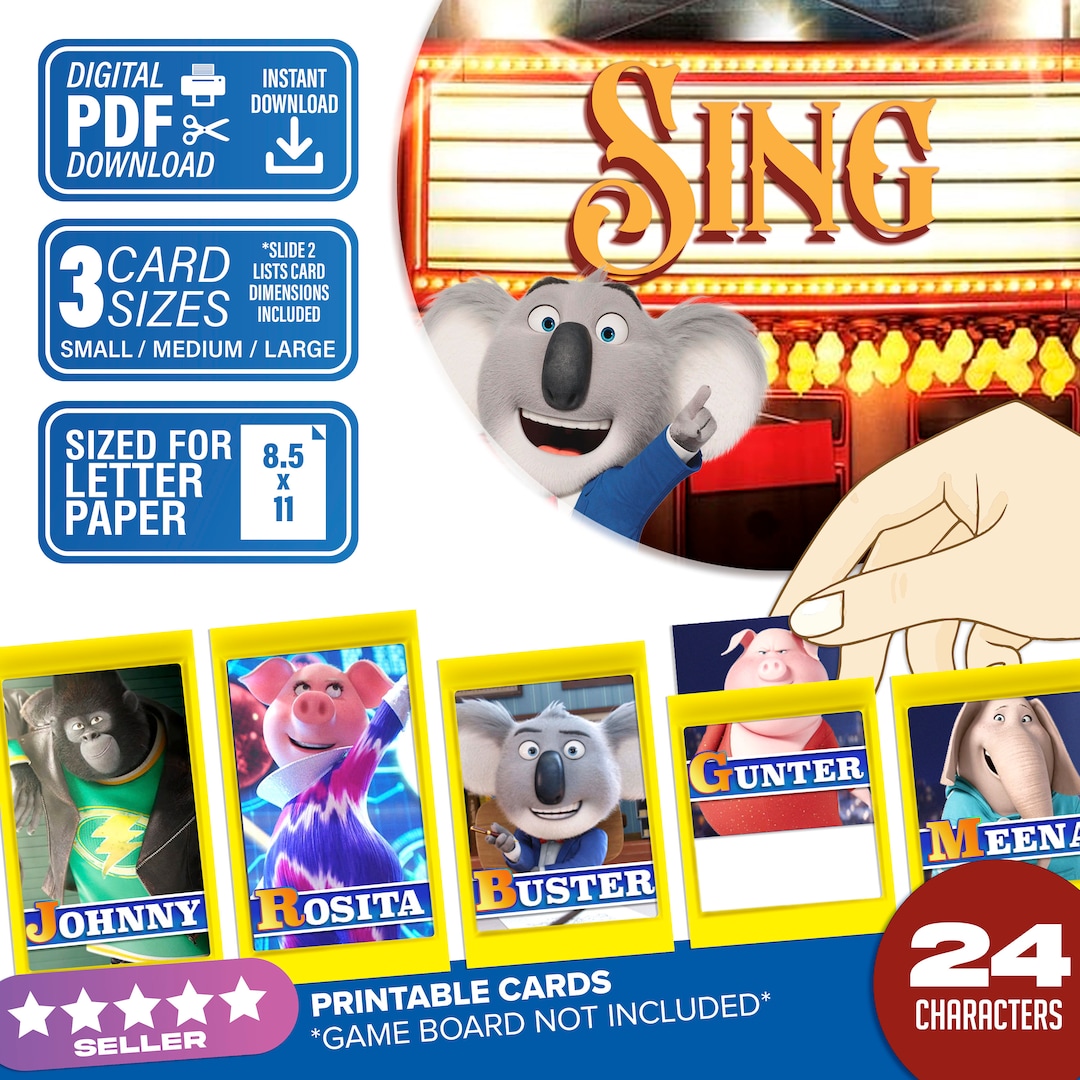 Sing Guessing Game | Digital Download | Sing Themed Cards You Print at ...