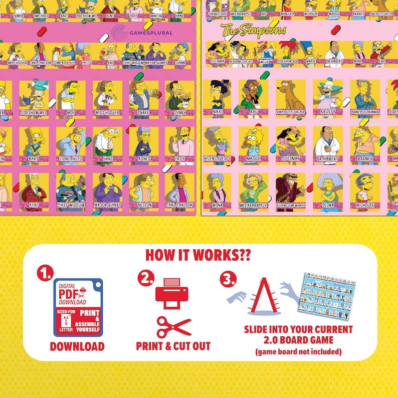 Simpsons 2.0 Guessing Game | Digital Download | Bart Marge Homer Themed ...