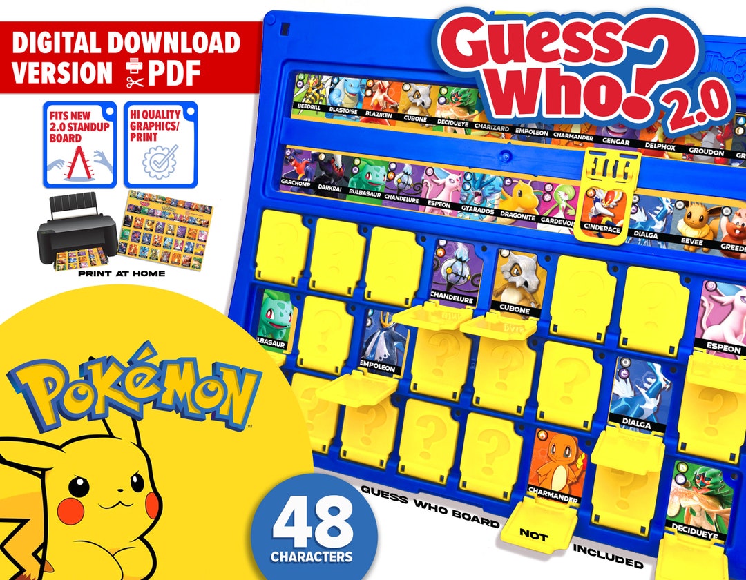 Guess Who 2.0 Pokemon Board Game Digital Download Pokemon - Etsy UK