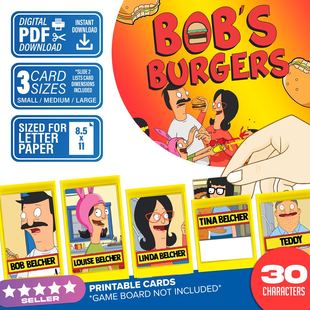 Bob's Burgers Guessing Game | Digital Download | Bob's Burgers Themed ...