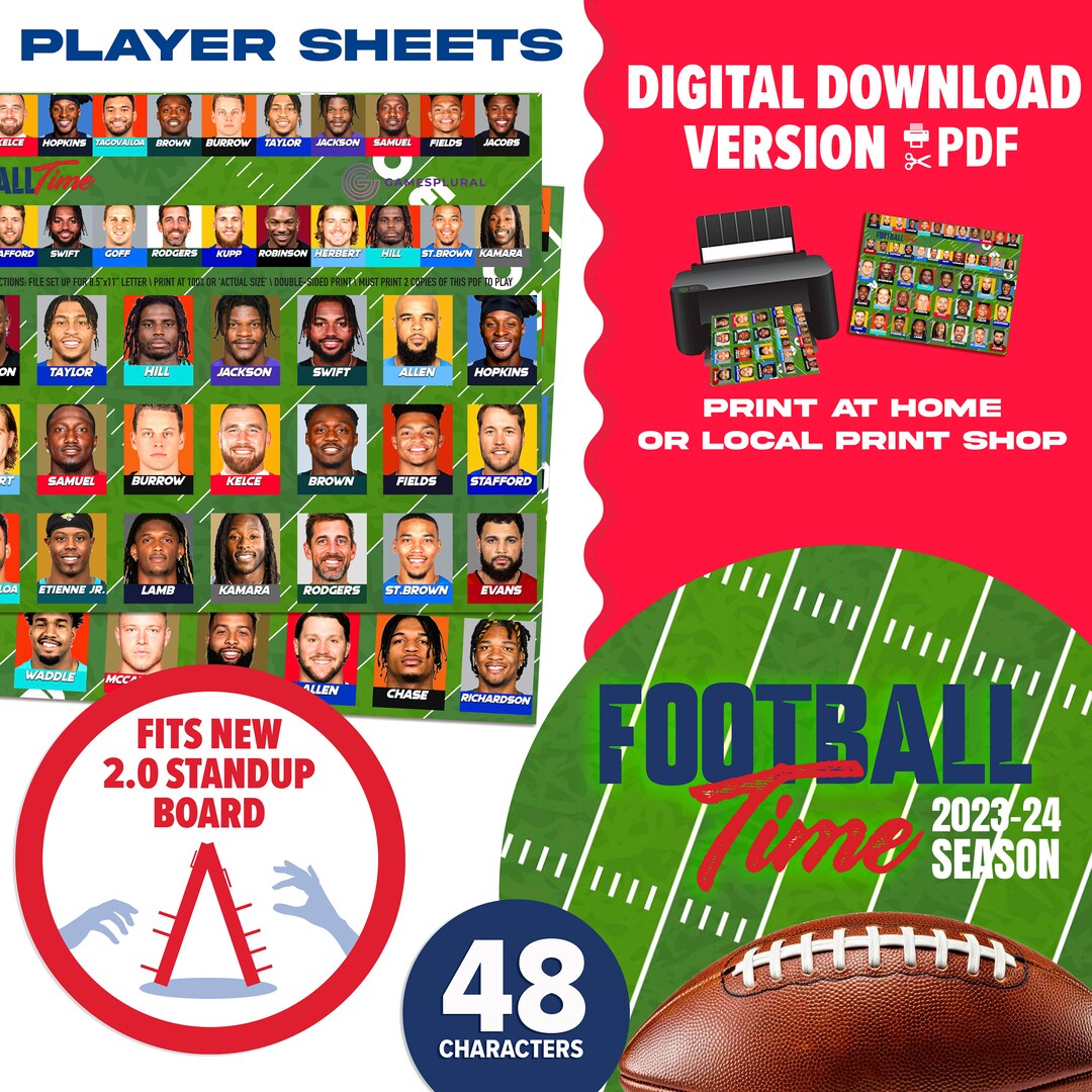 Football Time 2.0 Guessing Game Digital Download Football Themed Player ...