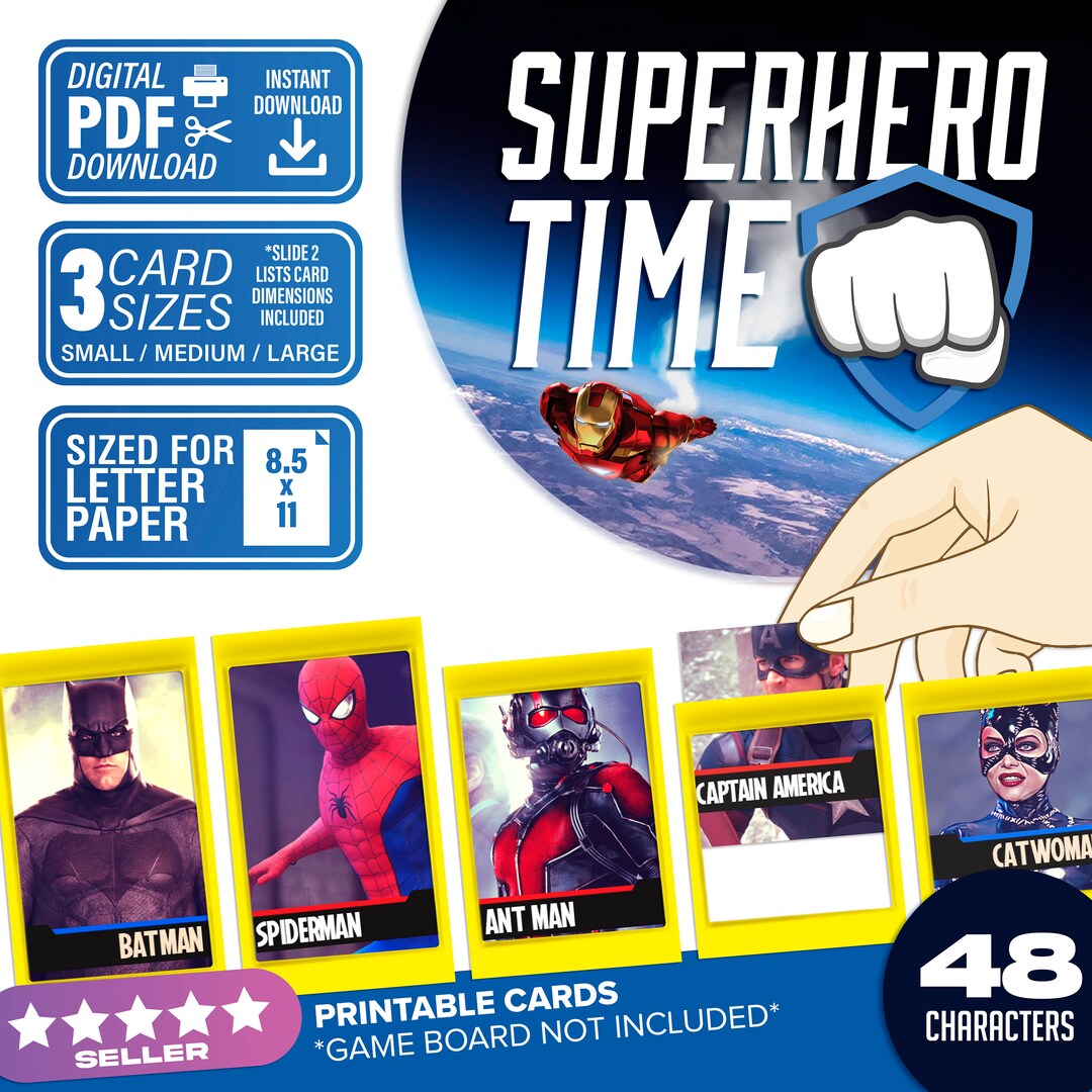 Superhero Time Guessing Game | Digital Download | Superhero Themed ...