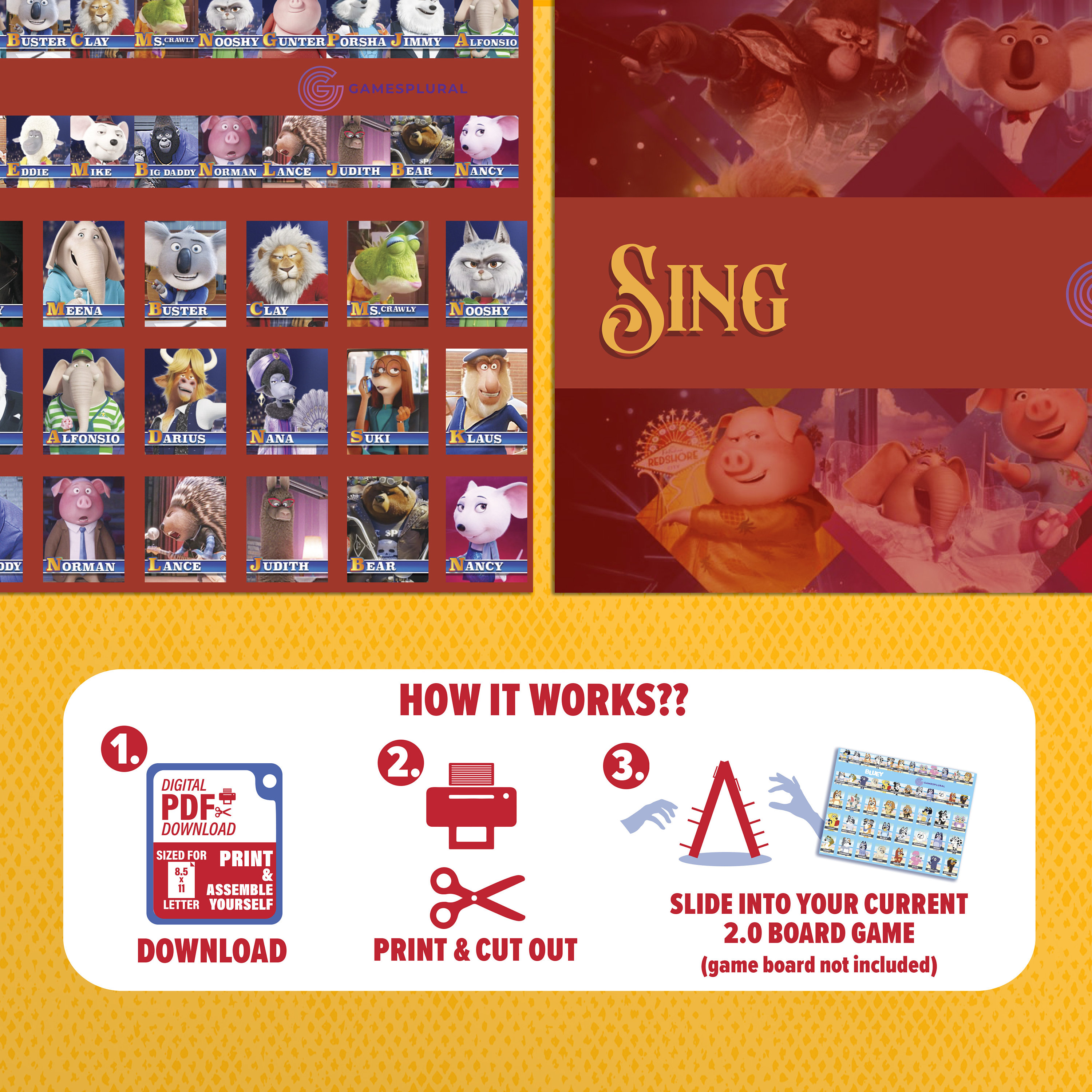 Sing 2.0 Guessing Game | Digital Download | Sing Themed Player Sheets ...