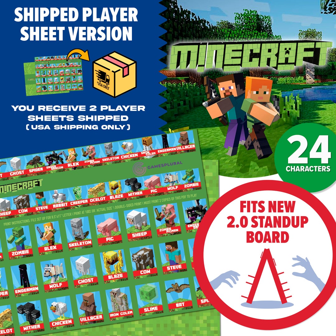 Shipped Minecraft 2.0 Guessing Game | Physical Player Sheets Shipped to ...