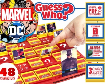 Avenger Guess Who Printed Cards - Etsy
