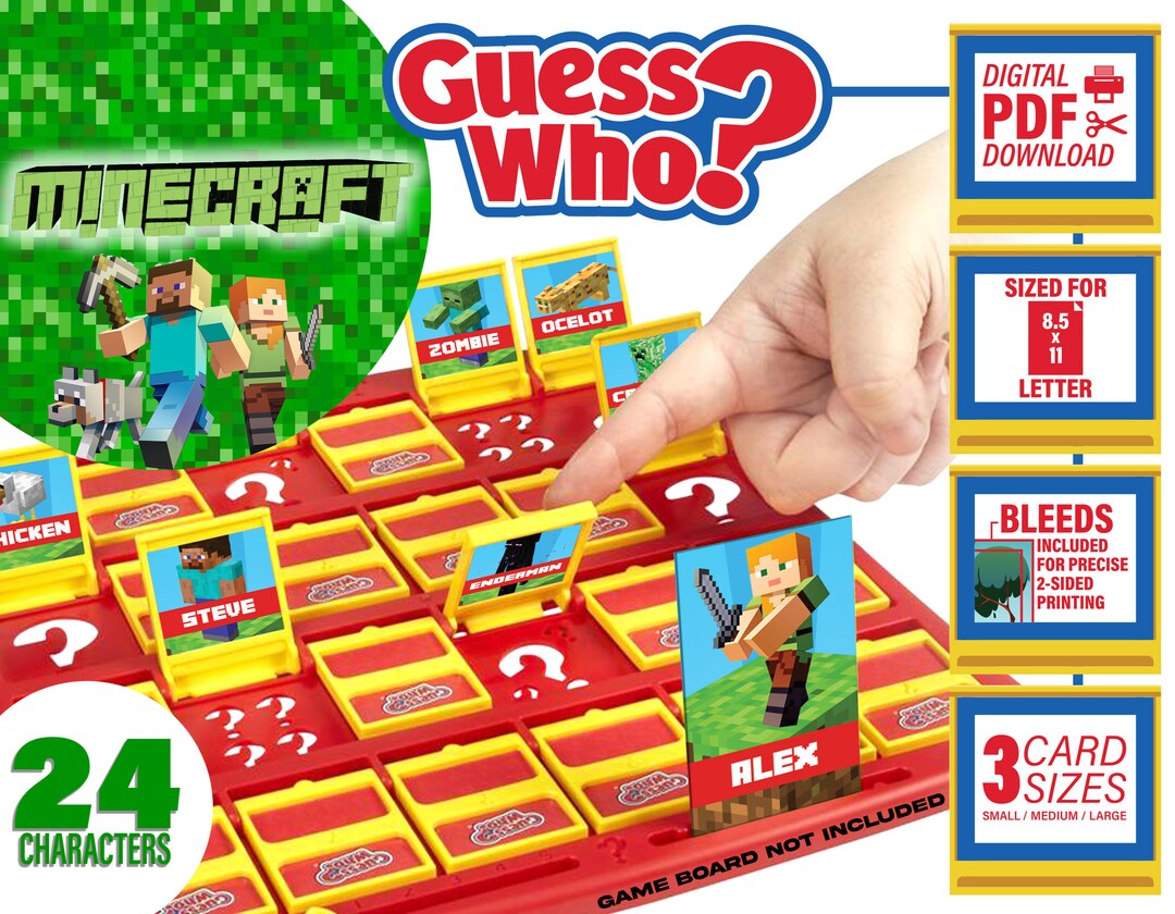 Minecraft Guess Who Digital Download Printable Game Pieces - Etsy