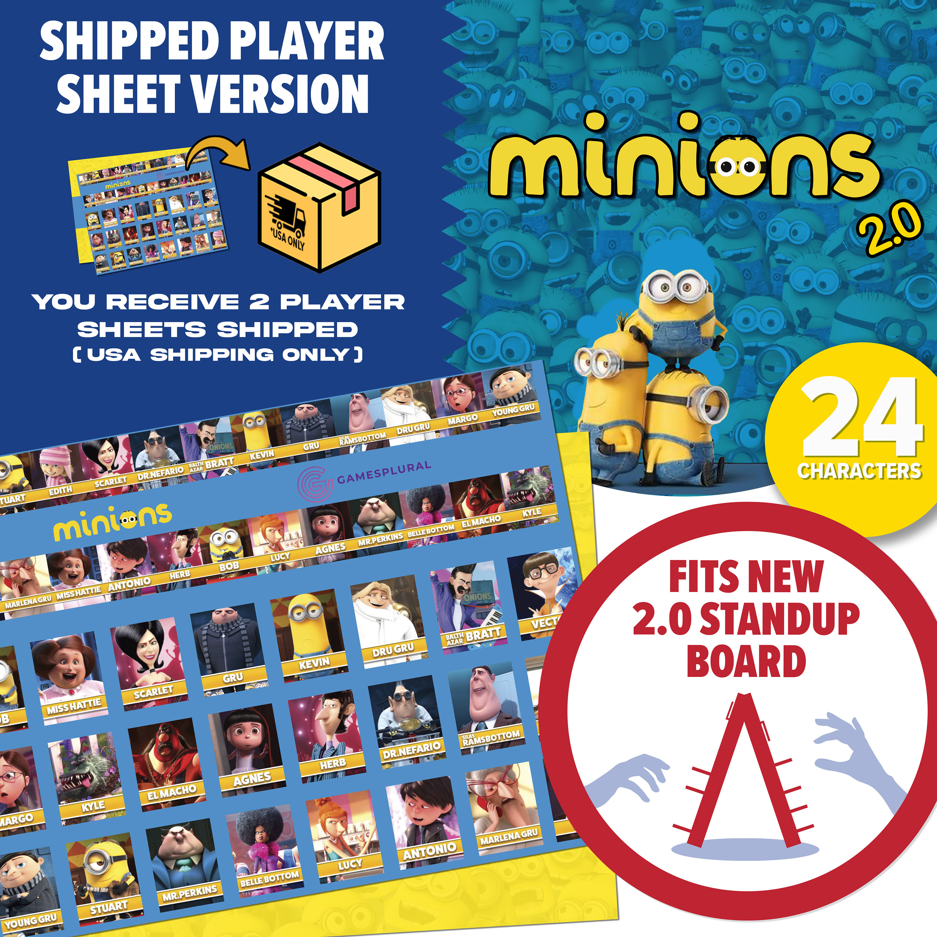 Shipped Minions 2.0 Guessing Game Physical Player Sheets Shipped to You ...
