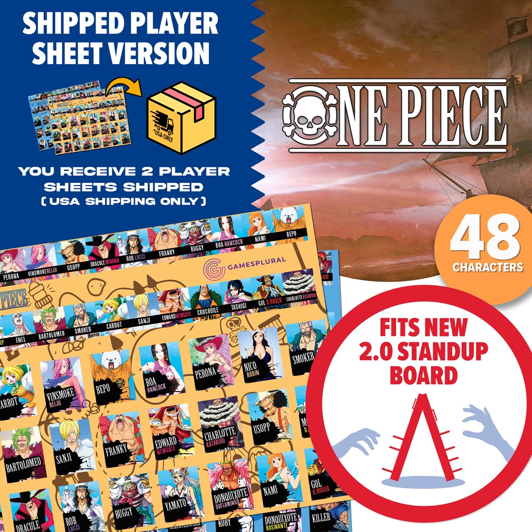 Shipped One Piece 2.0 Guessing Game | Physical Player Sheets Shipped to ...