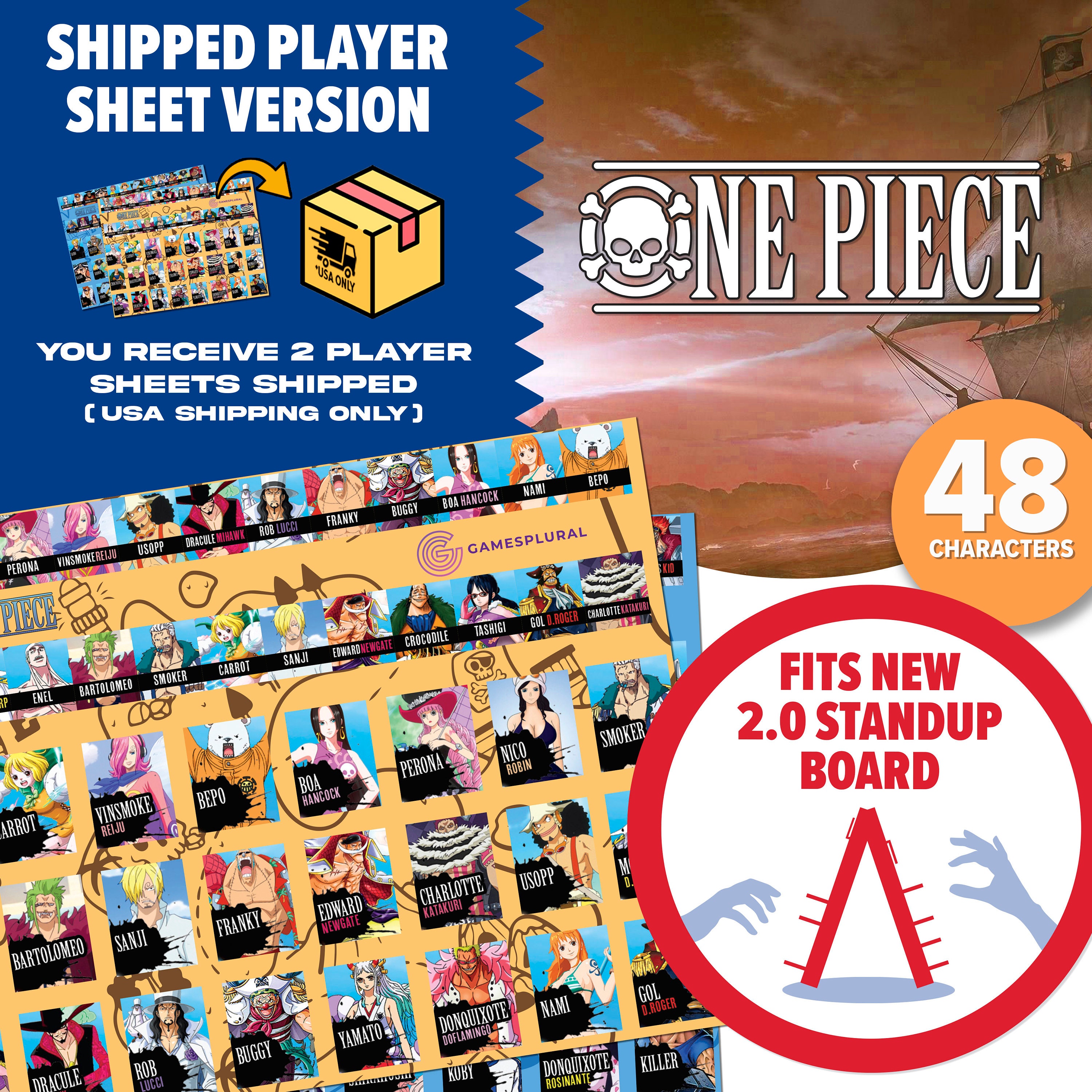 Shipped One Piece 2.0 Guessing Game | Physical Player Sheets Shipped to ...