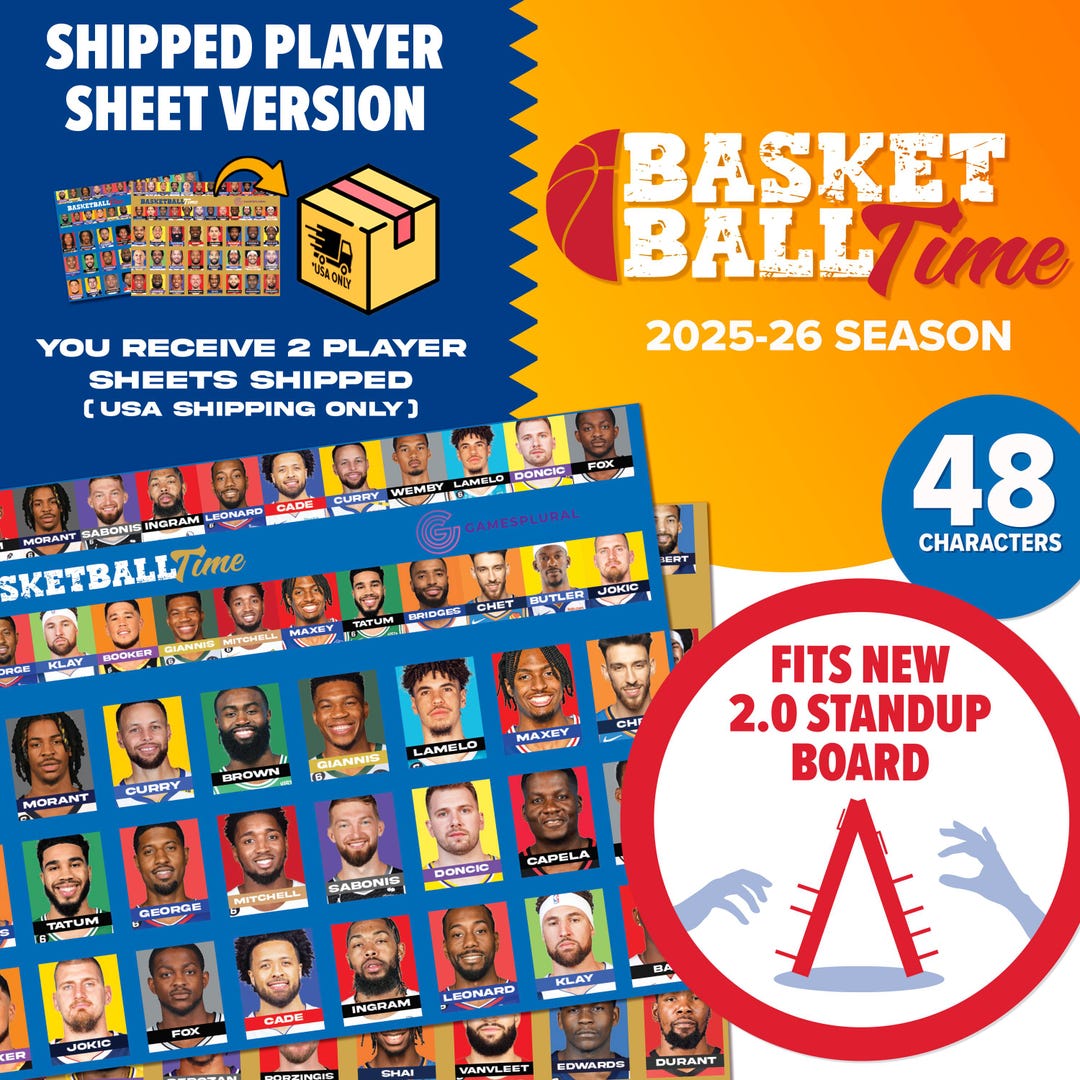 Shipped Basketball Time 2.0 Guessing Game | Physical Player Sheets ...