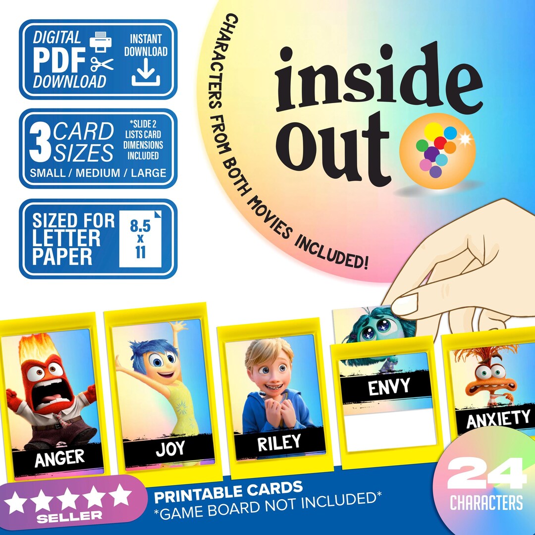 Inside Out Guessing Game | Digital Download | Inside Out Themed Cards ...