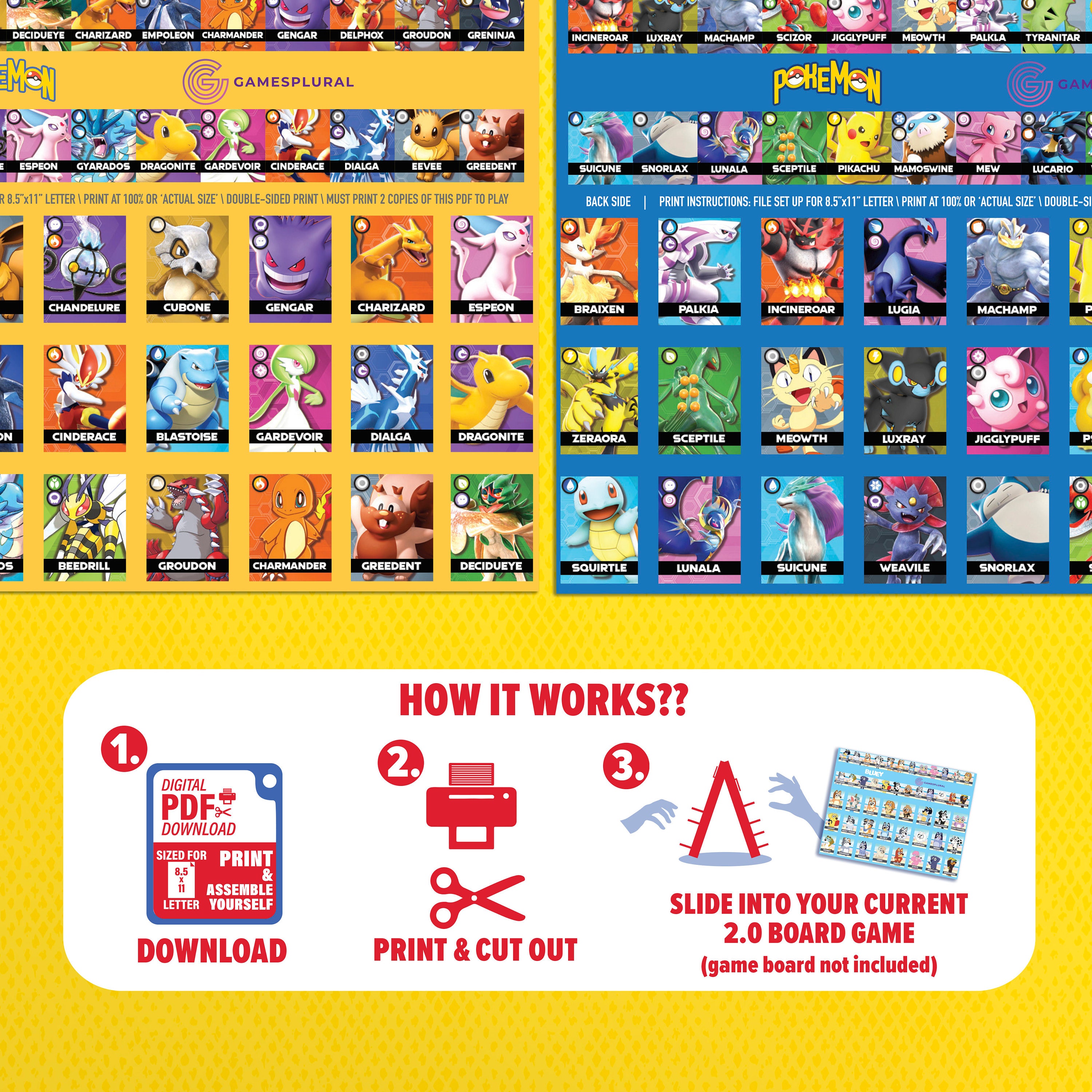 Pokemon 2.0 Guessing Game Digital Download Pokemon Themed Player Sheets ...