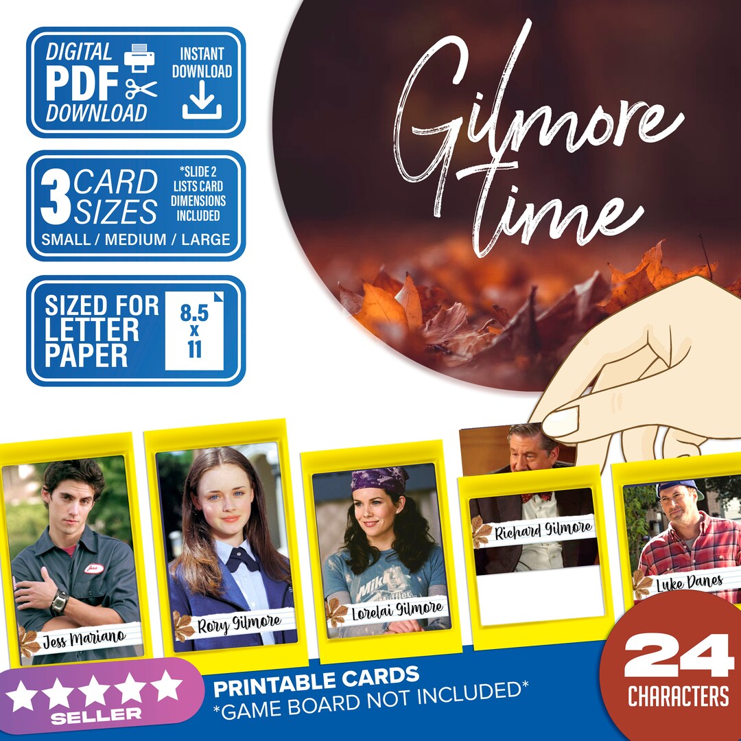 Gilmore Time Guessing Game | Digital Download | Gilmore Themed Cards ...